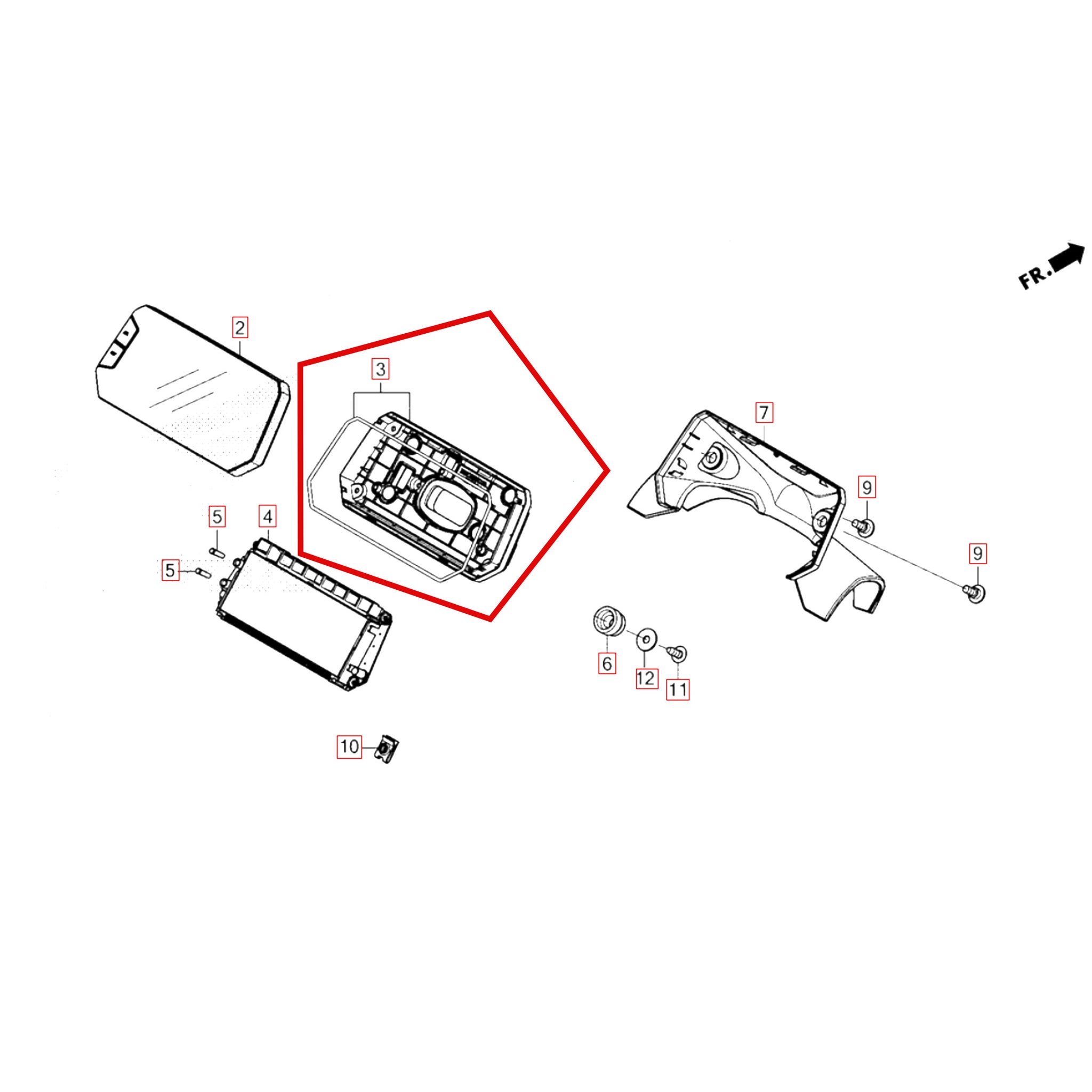 HONDA OEM SPEEDOMETER HOUSING CASE ASSY. (LOWER PORTION) #3 in picture ...