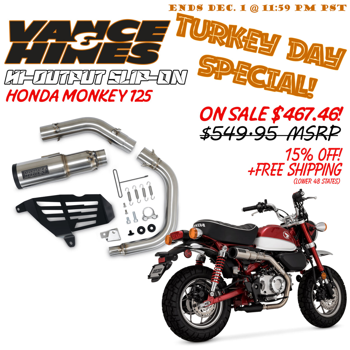 TURKEY DAY SALE : Vance and Hines Hi-Output Slip On Exhaust 14243 ...