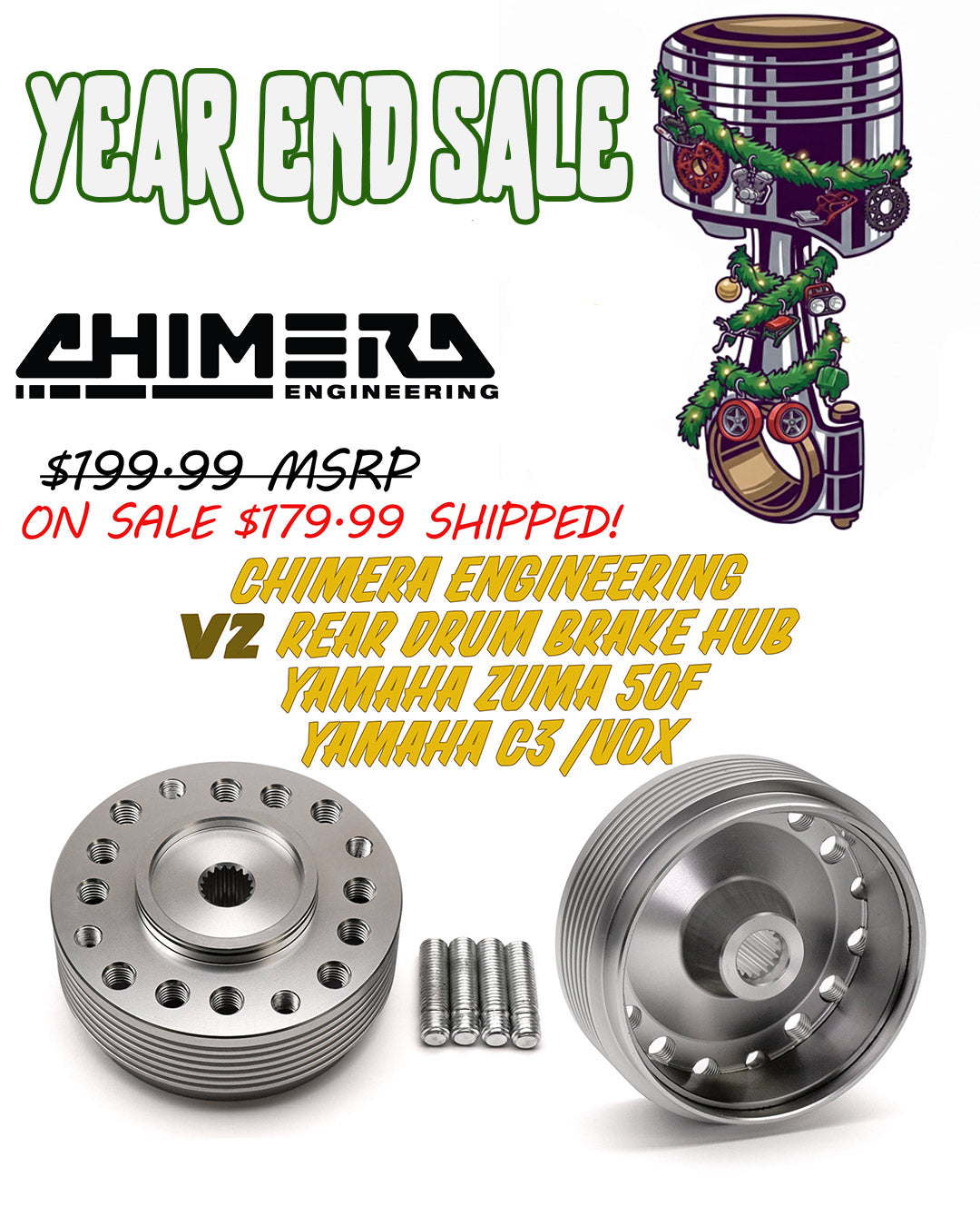 YEAR END SALE : Chimera Unlimited Rear Drum Brake Hub V2 - Yamaha C3 ...