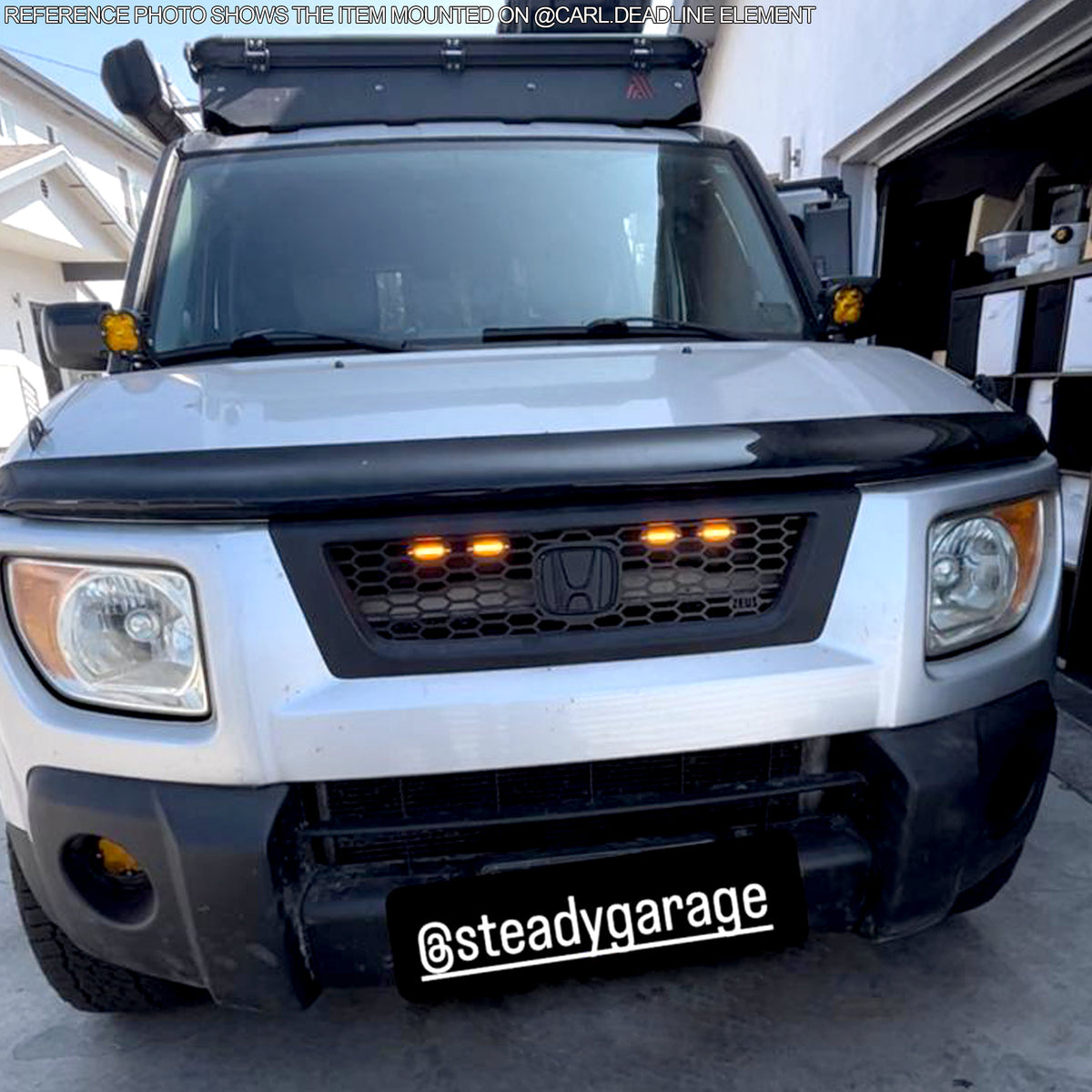 Zeus Armor Hex Mesh Front Grille with Daytime Running Lights - Honda E ...