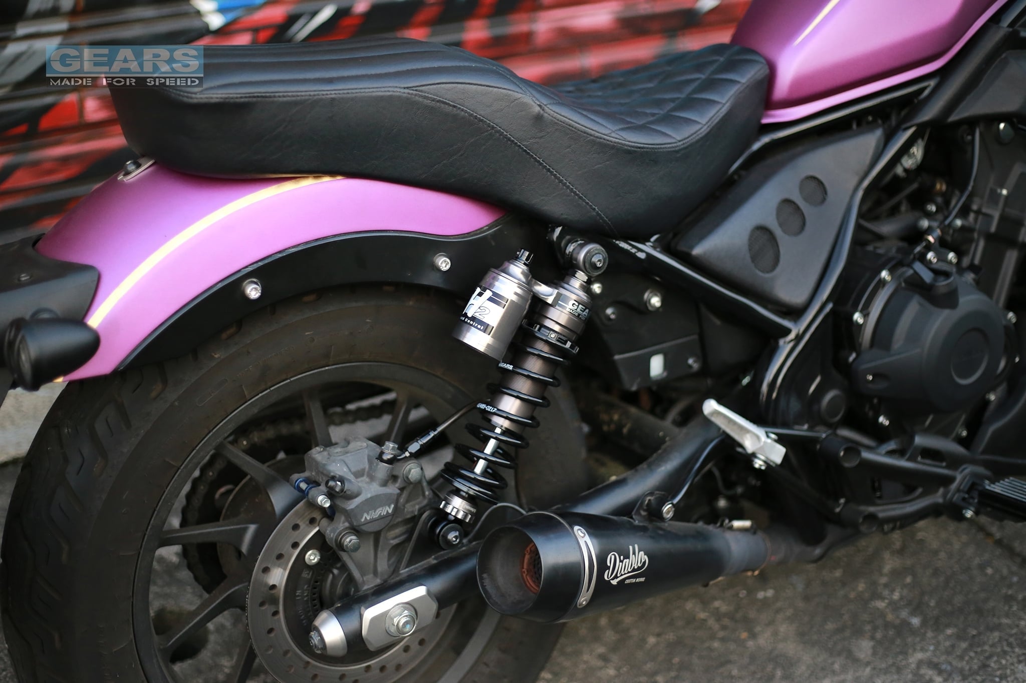 Gears Racing Hill-2 Plus Rear Coilover Shock Honda Rebel 300/500 ...