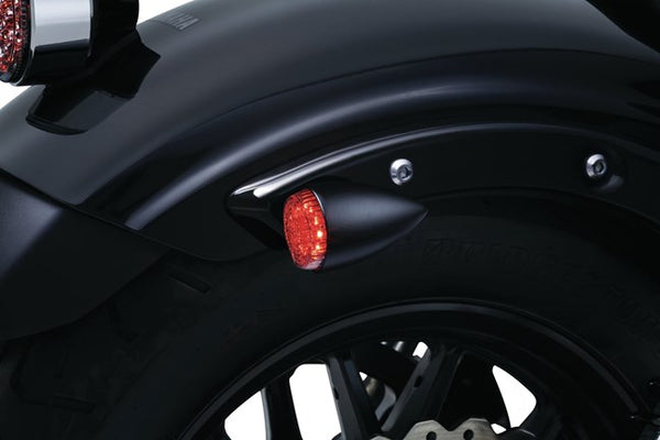 MDH Matte Black Rear LED Torpedo Turn Signal Light - Clear Lens Honda ...