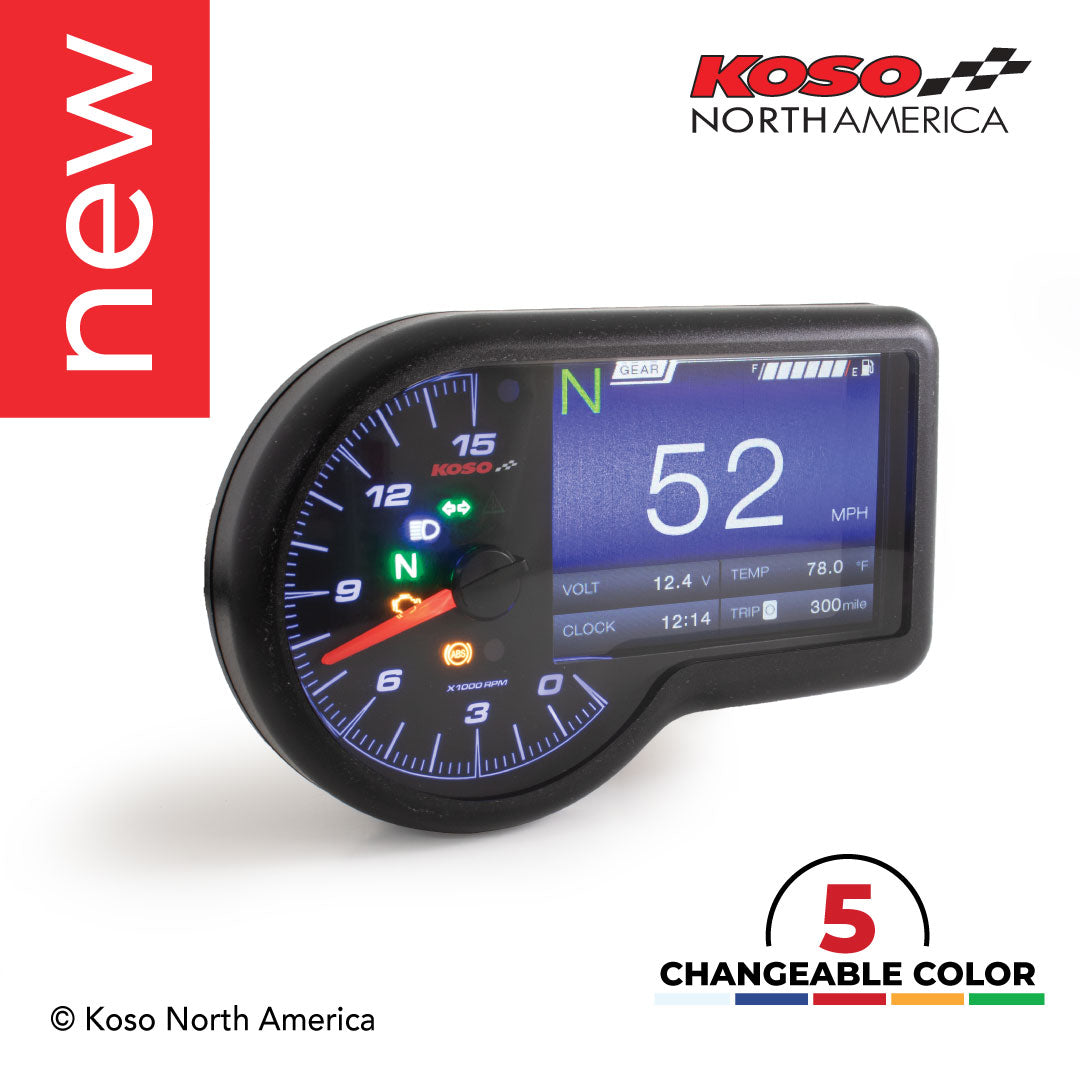 KOSO RX-3 TFT UNIVERSAL MULTI-FUNCTION METER GAUGE – Steady Garage
