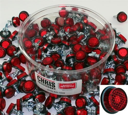 Chris Products Red Mini License Plate Reflectors (Pair) – Steady Garage