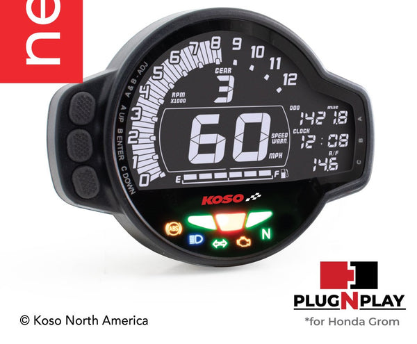 KOSO MS-01 Multi-functional Gauge - Honda Grom (2013-2020) – Steady Garage