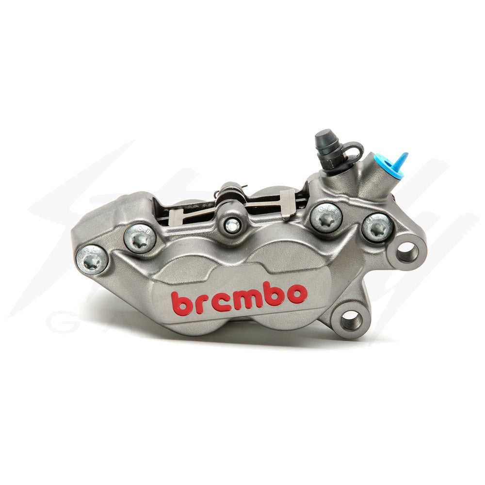 Brembo 4 Piston Brake 4P Caliper Right Side - Titanium with Red Brembo ...