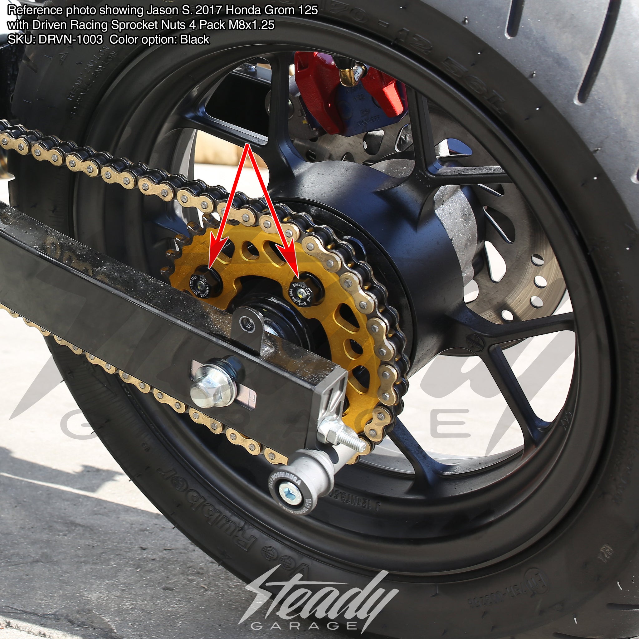 Driven Racing Sprocket Nuts 4 Pack M8x1.25 Honda Grom Monkey 125 ...
