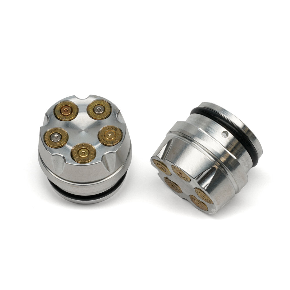 Chimera Billet Revolver Main Frame Caps - Honda Ruckus – Steady Garage