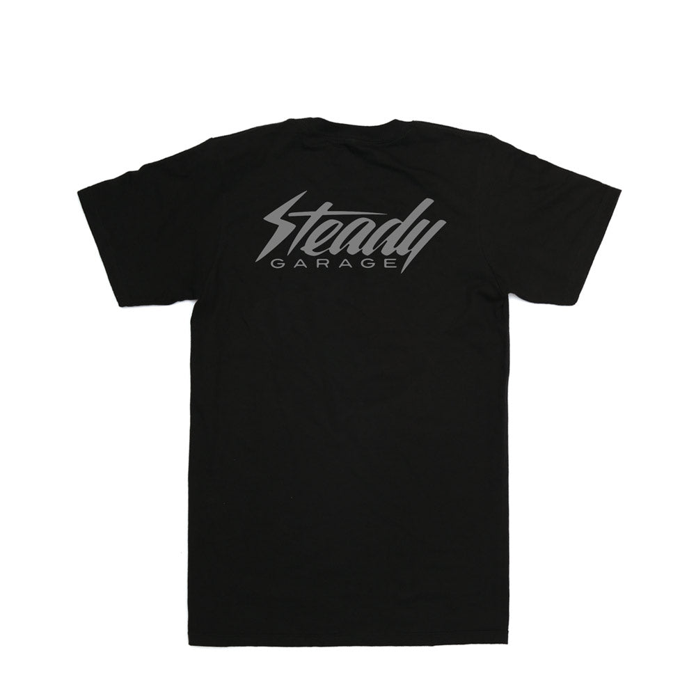 Steady Garage Logo T-Shirt, available in black or white in gray art ...