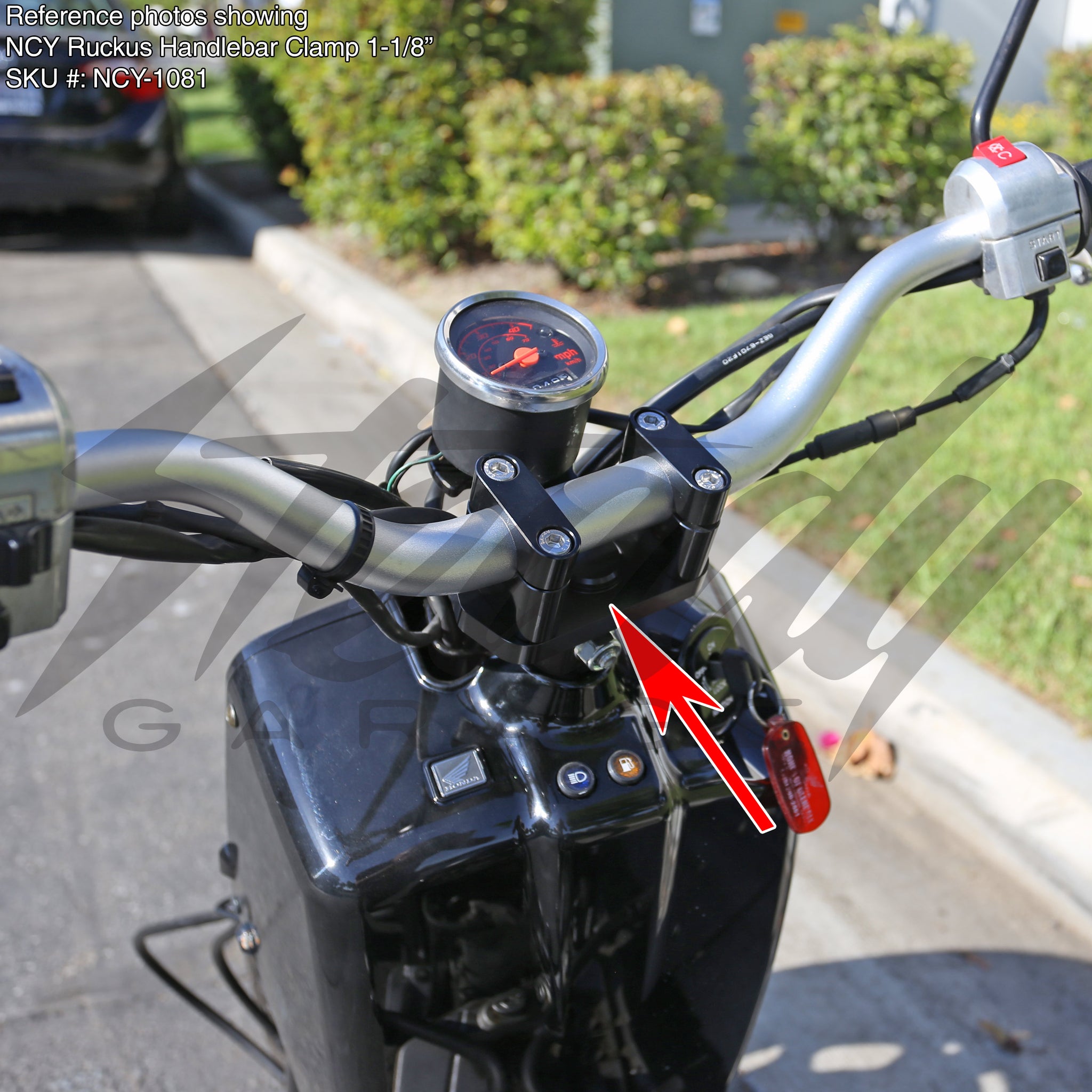 NCY Ruckus Handlebar Riser Clamp 1-1/8"- Black – Steady Garage