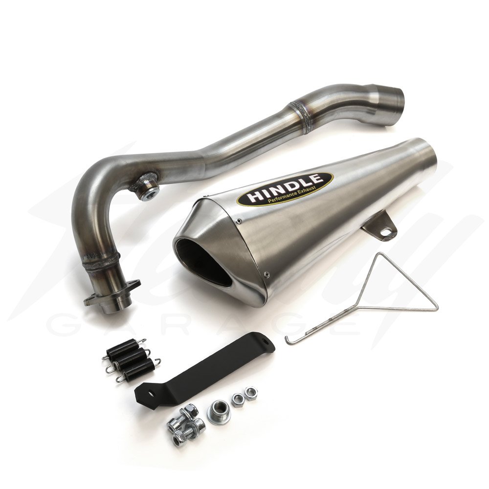 Hindle Stainless EVO Megaphone Full Exhaust System - Kawasaki Z125 Pro ...