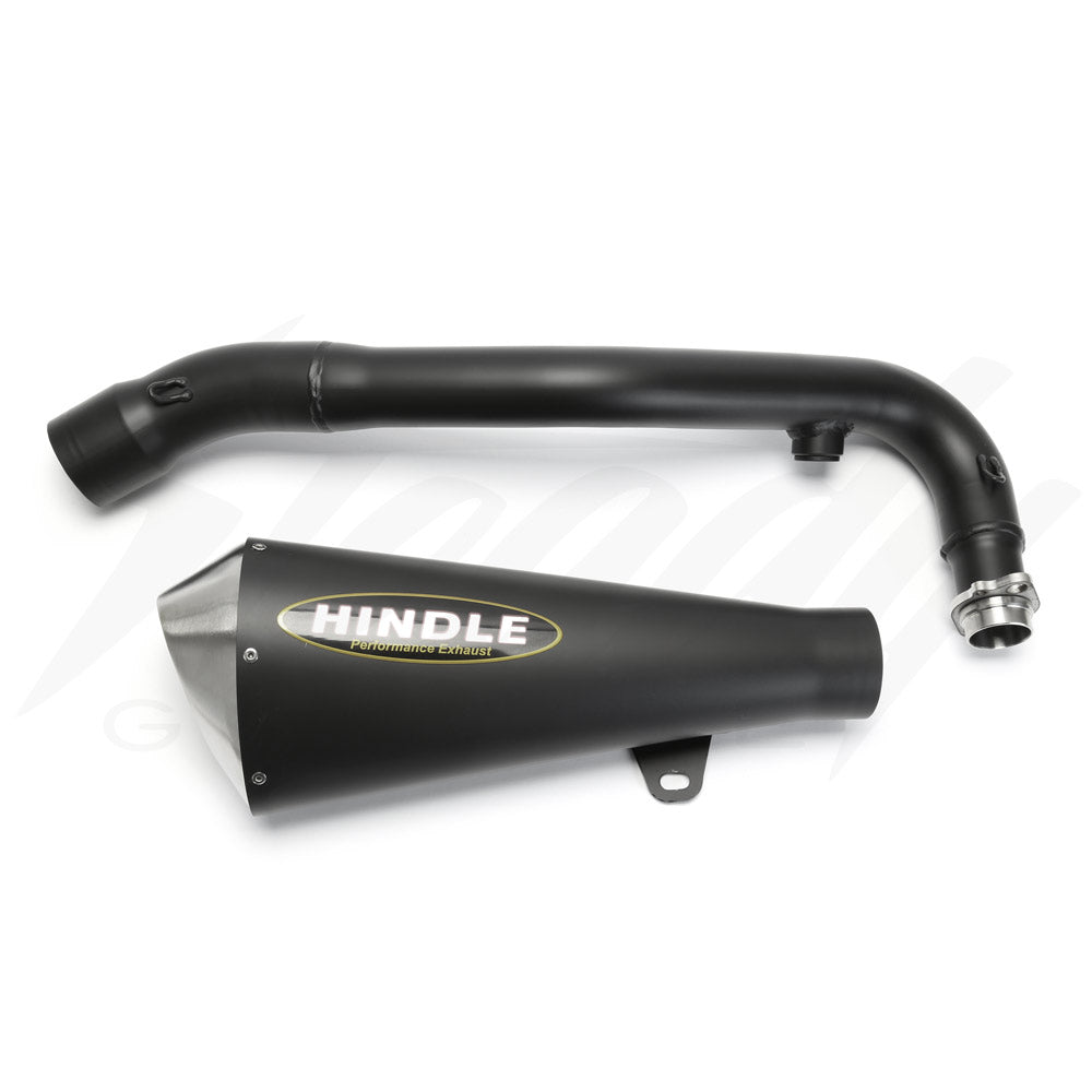 Hindle Black Ceramic EVO Megaphone Full Exhaust System - Kawasaki Z125 ...