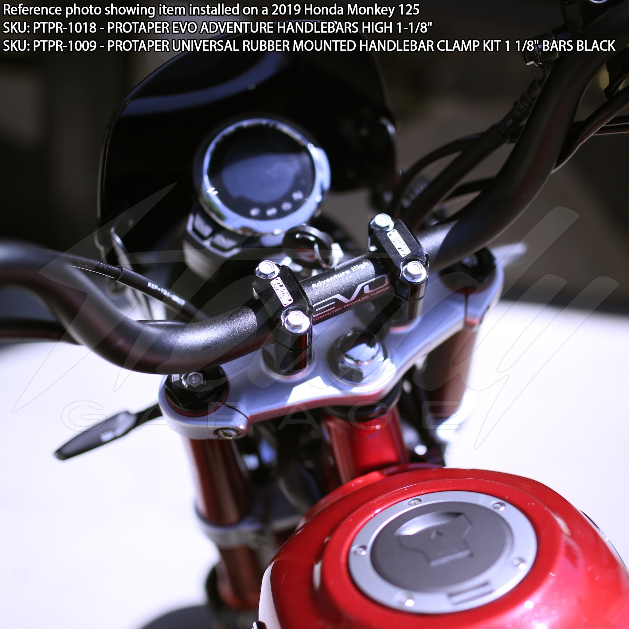 ProTaper Universal Rubber Mounted Handlebar Clamp Kit 1 1/8" Bars Blac ...