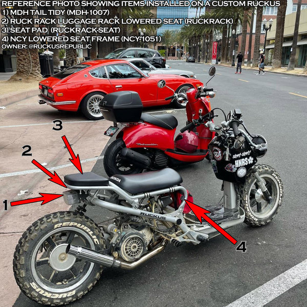 Ruck Rack Luggage Rack for Honda Ruckus - Lowered Seat Frame – Steady ...