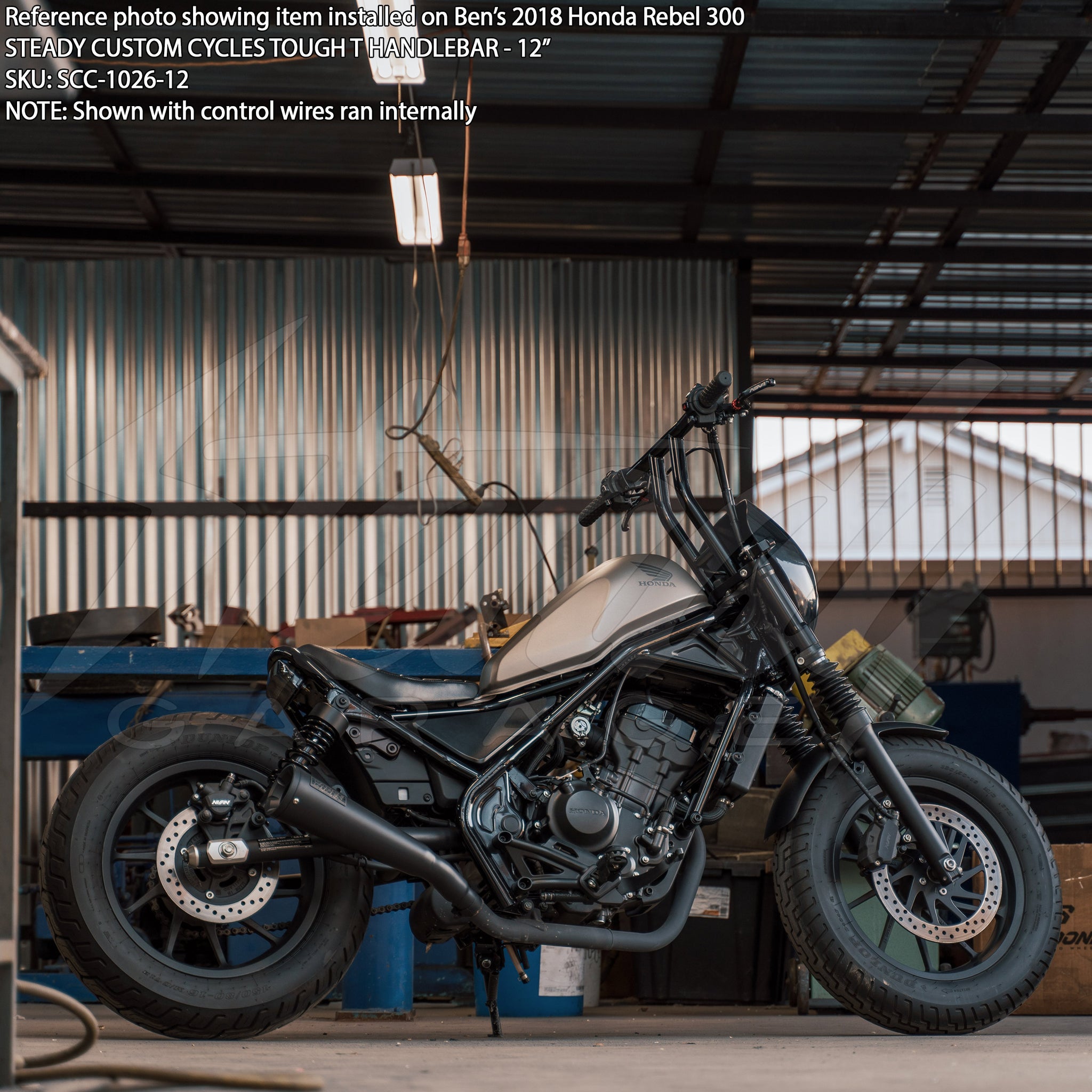 SCC Tough T Handlebar for 2017 Honda Rebel 300/500 – Steady Garage