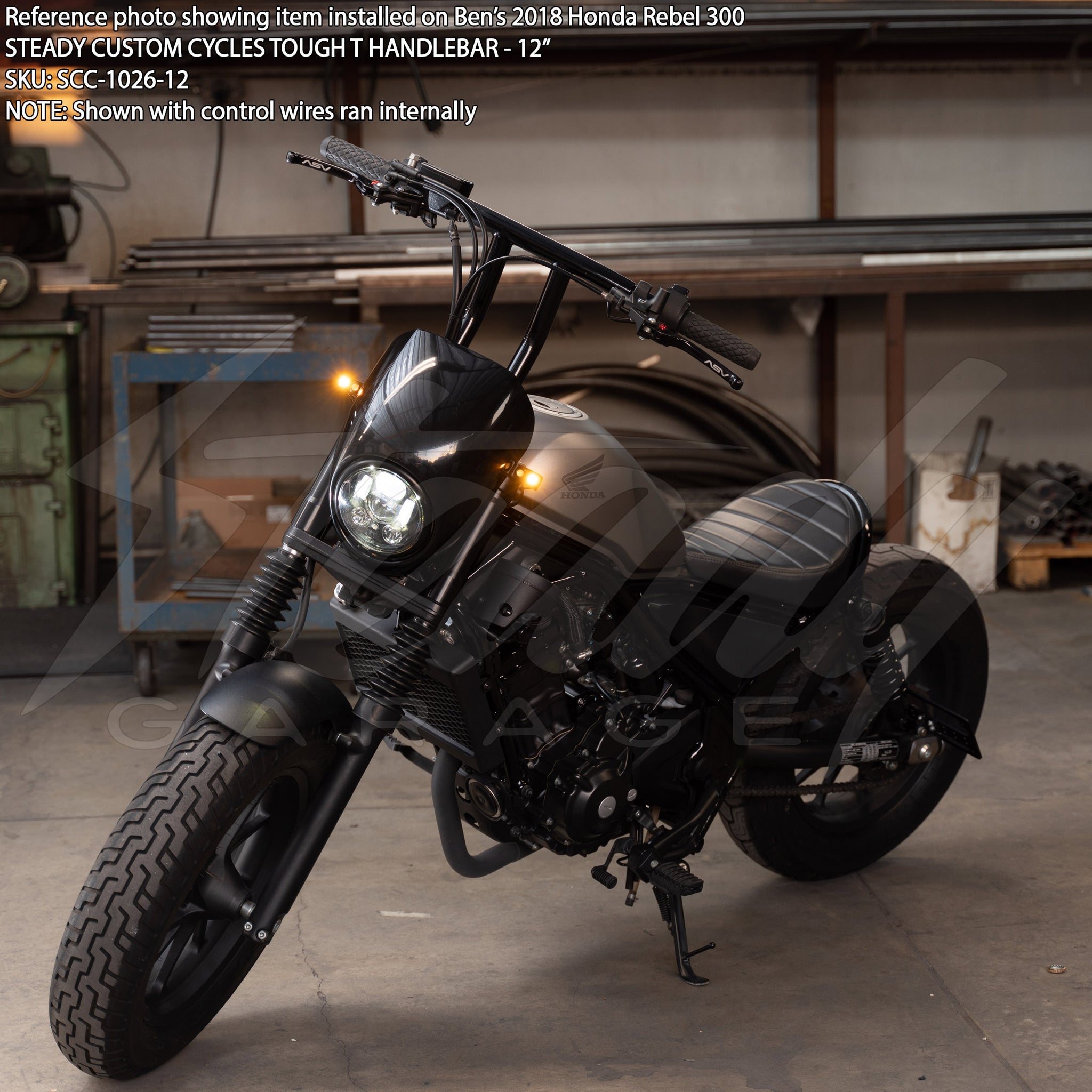 SCC Tough T Handlebar for 2017 Honda Rebel 300/500 – Steady Garage