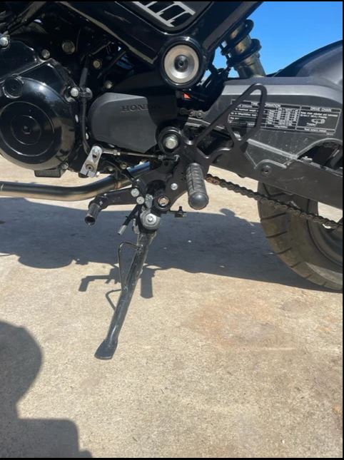 Woodcraft Complete Rearset Kit w/ NON FOLDING TOE PIECE- Honda Grom ...